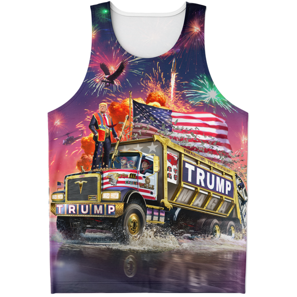 Trump DOGE Garbage Truck 2025 All Over Print Tank Top – American AF ...